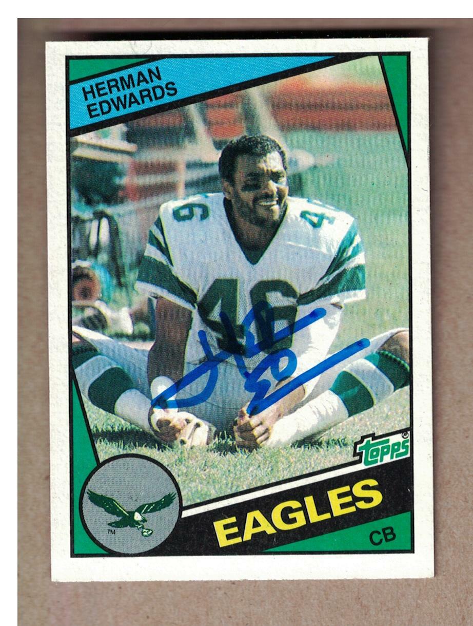 Herman Edwards AUTOGRAPHED 1984 TOPPS FOOTBALL CARD SIGNED PHILADELPHIA ...