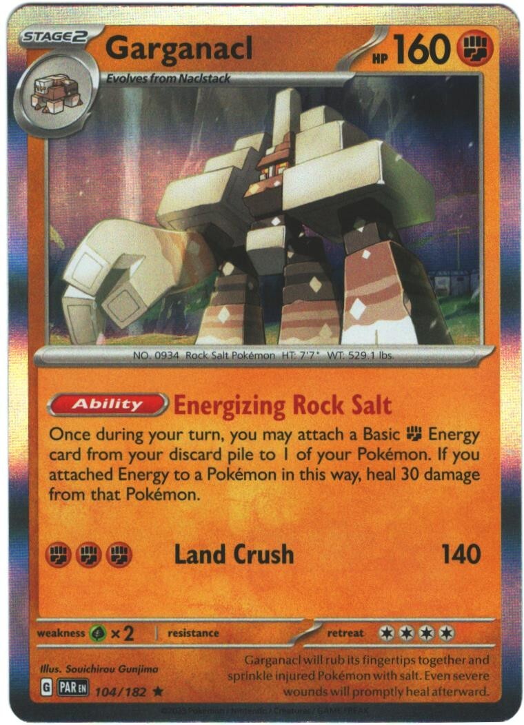 Garganacl 104/182 Paradox Rift Holo Rare Pokémon TCG | eBay