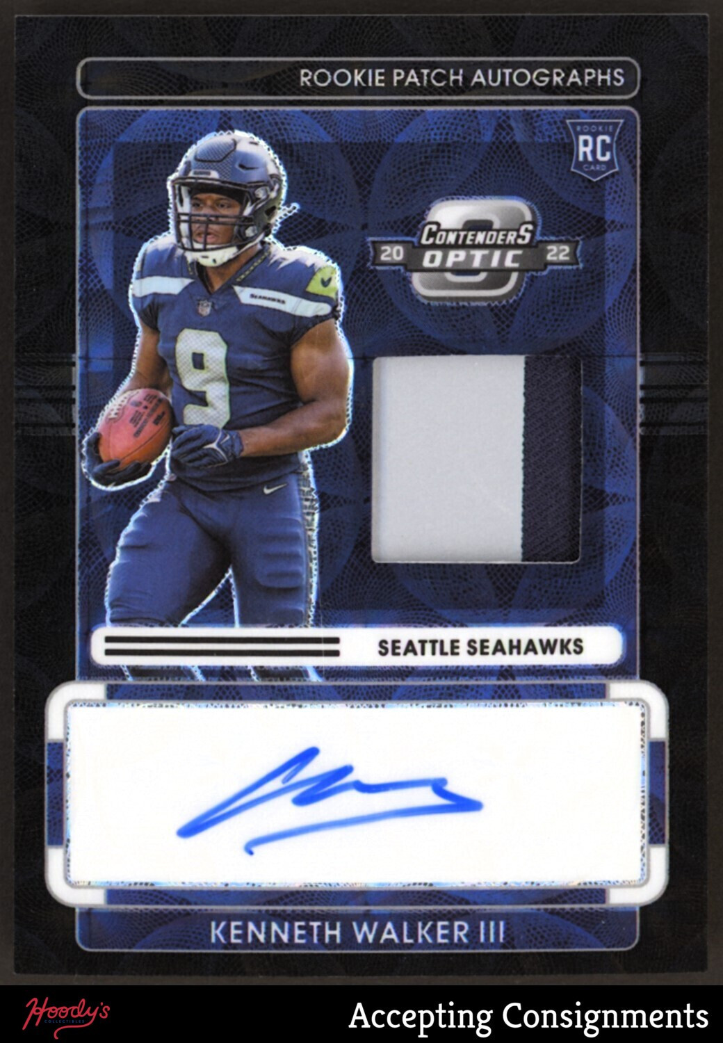 2022 Contenders Optic Black Scope Kenneth Walker III ROOKIE PATCH AUTO ...