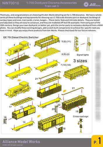 1/700 Dockyard Diorama Accessories - Train set 3 (1pc Etched Sheet ...