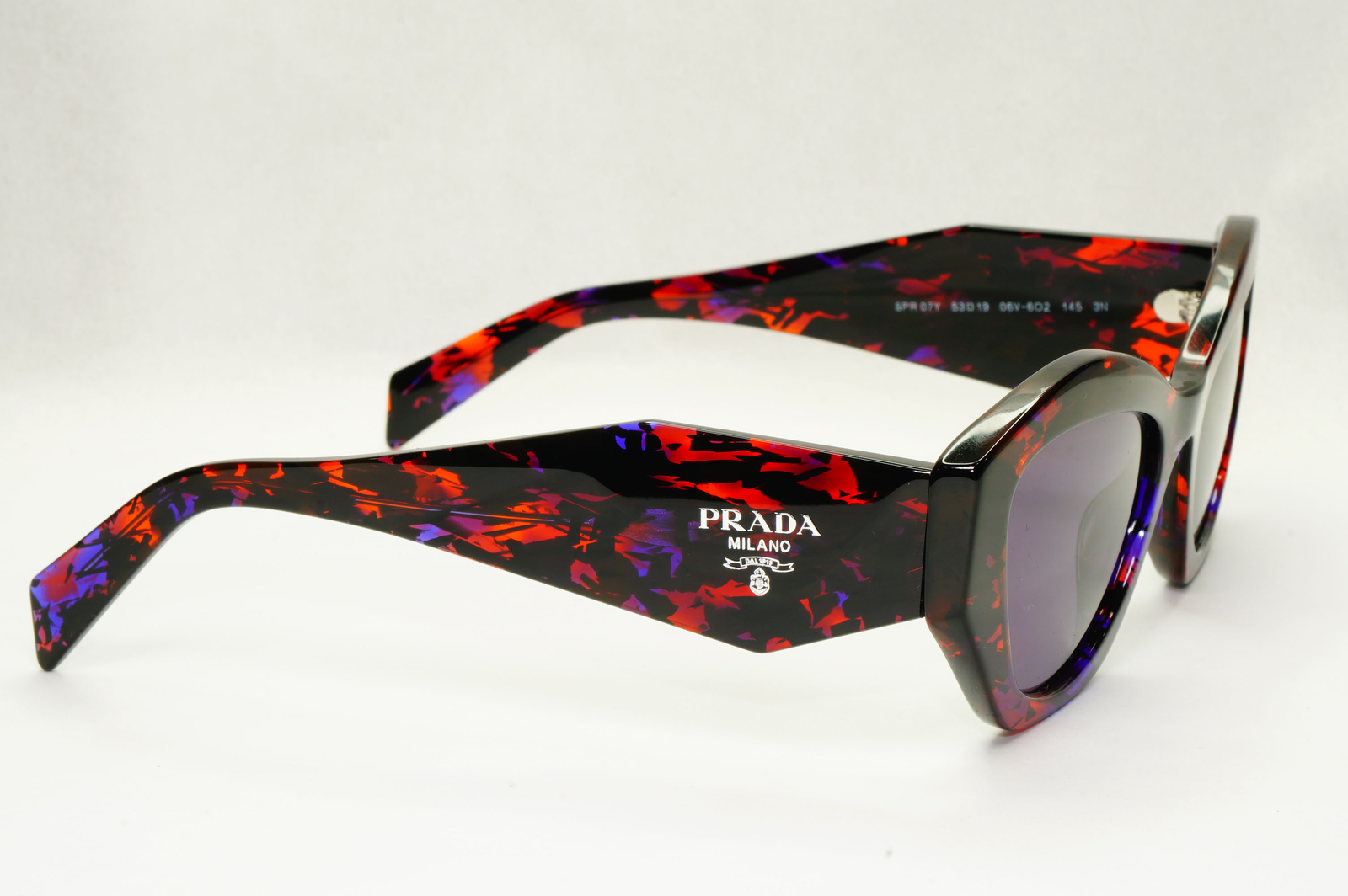 Prada Symbole Sunglasses Black Orange Purple Marble PR07YS SPR 07Y ...