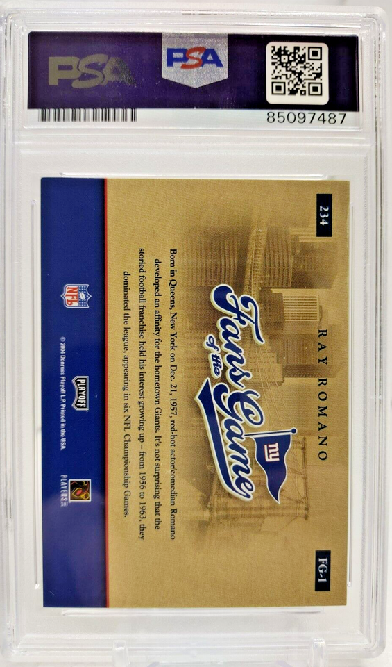 RAY ROMANO AUTO 2004 Playoff Honors Fans of the Game PSA DNA Signed NY ...