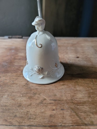 Vintage Lenox Bell Bone China white with gold trim Rose Shaped Top | eBay