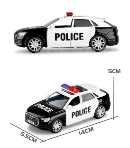 1:36 Audi Q8 Police Diecast Model Car Vehicle Pull Back Decor Kid Play ...