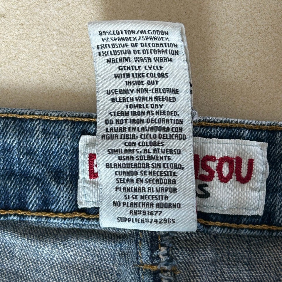 Y2K Bisou Bisou Jeans Denim Midi Skirt Mermaid Fishtail Flare Ruffle ...