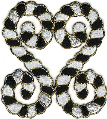 Fancy White Black Rope Scroll Crest Design Embroidery Patch | eBay