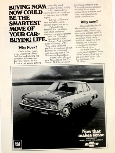 1975 Chevrolet Nova Print Ad | eBay