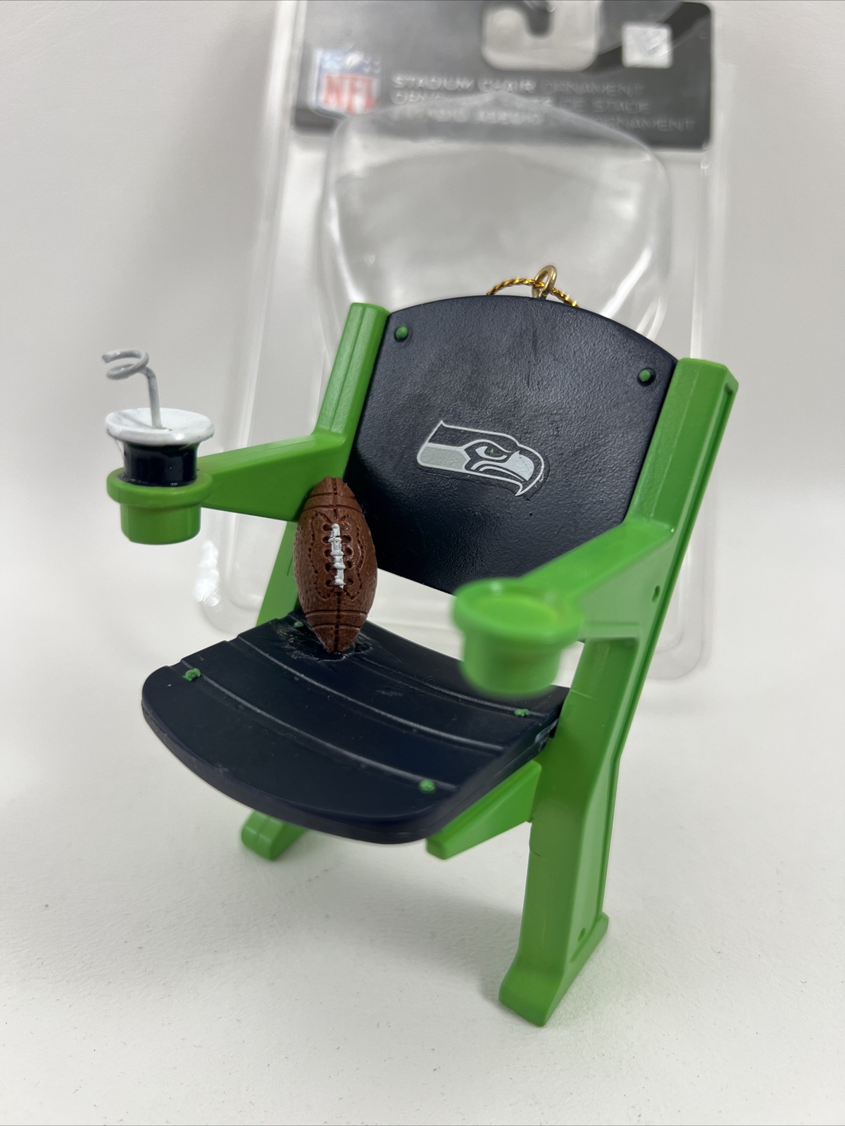 SEATTLE SEAHAWKS Stadium Chair Ornament Football NFL Christmas Tree ...