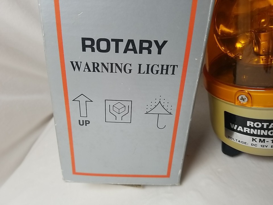 KM - 12 Amber Rotating Warning Light 12V DC TESTED WORKS | eBay
