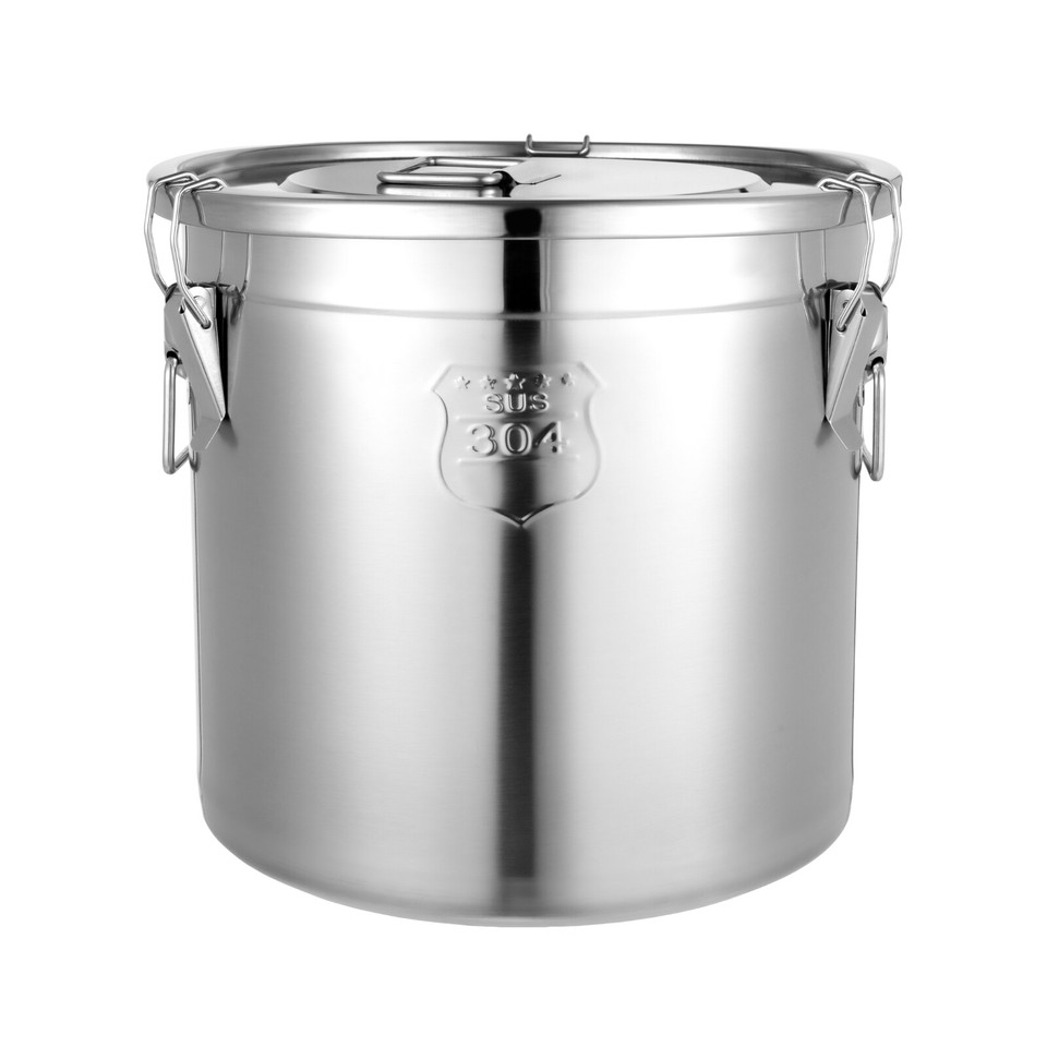Thick Stainless Steel 21L/710 OZ Barrel Bucket Food Water storage,Lid ...
