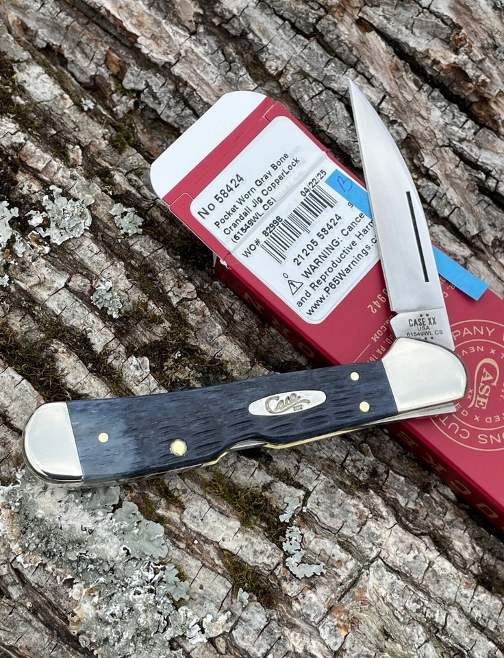 CASE XX *b 2025 POCKET WORN GRAY CRANDALL JIG LARGE COPPERLOCK KNIFE ...