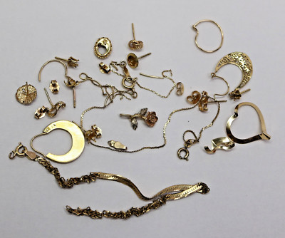 10.3 grams of 14Kt Gold Jewelry Scrap Recovery Tested mixed lot - Free ...
