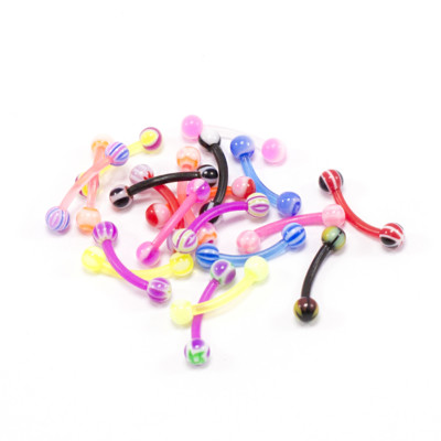 Curved Barbell Cartilage Eyebrow Lip Conch Labret Lip Bridge Daith 20 ...