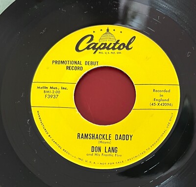Don Lang Capitol Promo 45 Ramshackle Daddy b/w Hand Jive | eBay