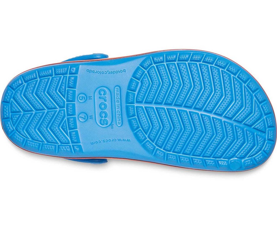 NEW! RARE CROCS CROCBAND HYPER SHINE CLOG Men's & Women's Shoe Blue/Red ...