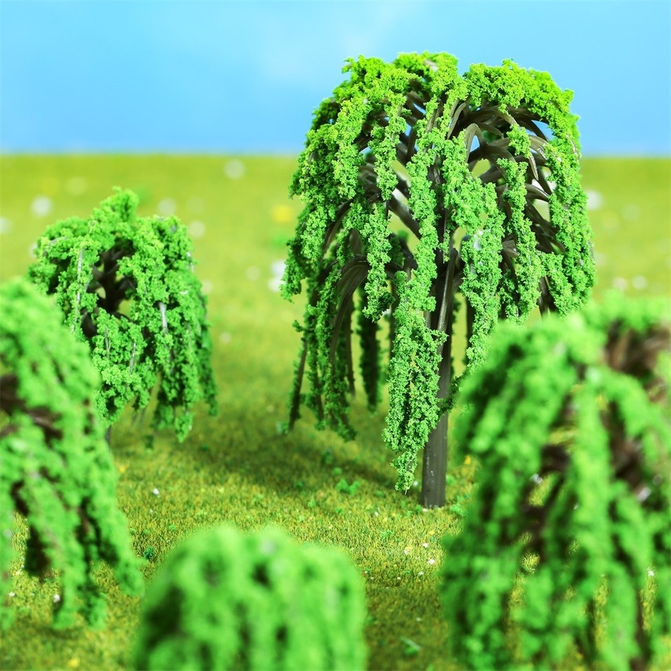 20Pcs Model Willow Tree Building Sand Table Railway Scenery Landscape ...