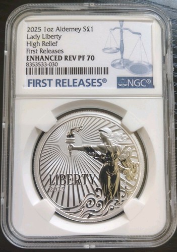 2025 1 oz Silver Proof Lady Liberty Ultra High Relief NGC PF70 Enhanced ...