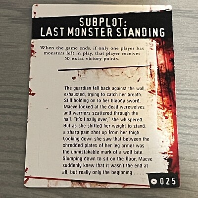 Horrorclix Base Set 025 Subplot: Last Monster's Standing Plot Card | eBay