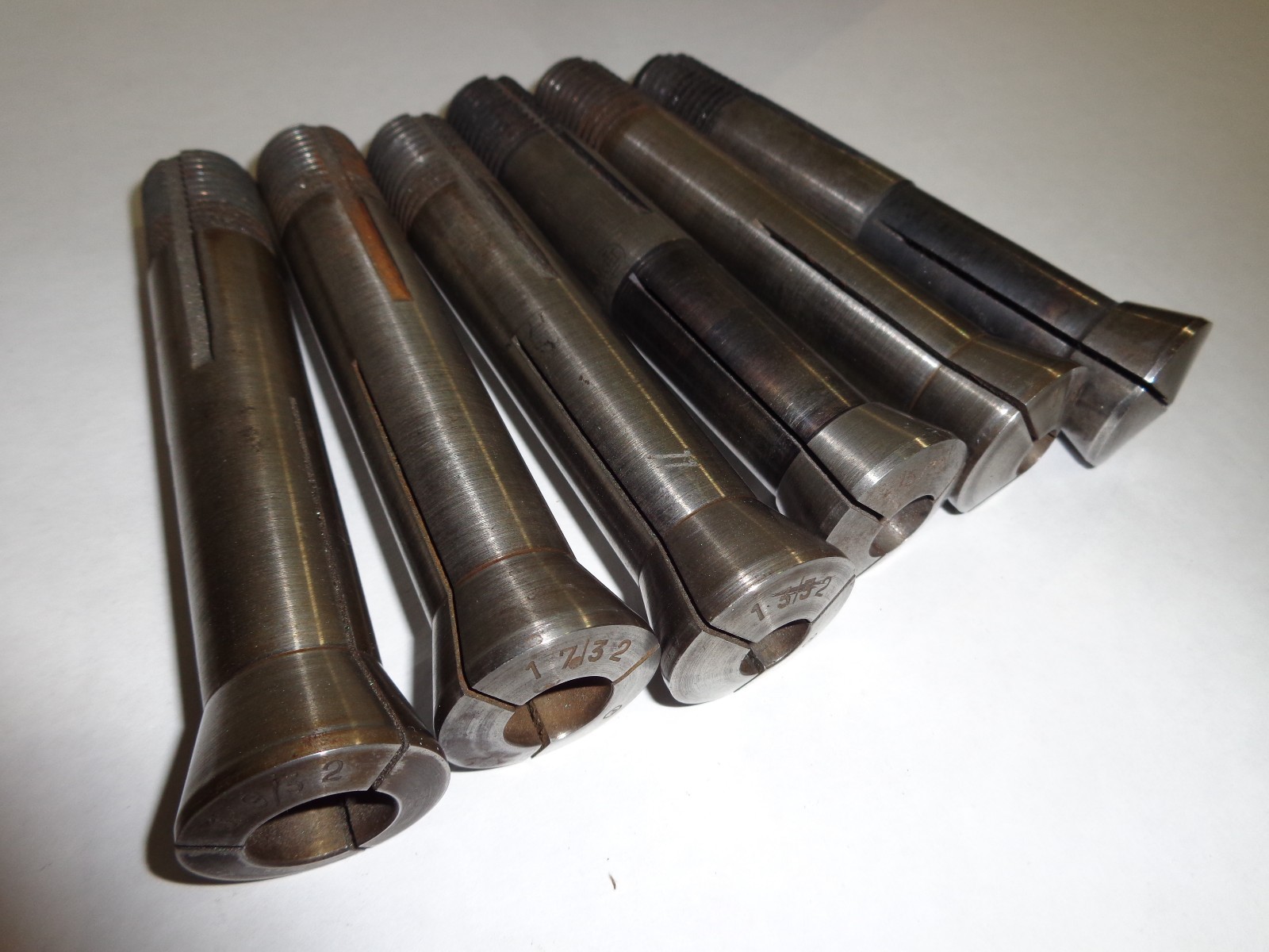 Used U2 Cutter Grinder Collets 6 pieces 3/32, 11/32, 13/32, 15/32, 17/ ...
