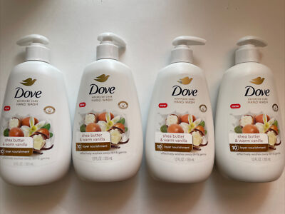 Dove Advanced Care Shea Butter & Warm Vanilla Hand Wash 12oz -Pack of 4 ...