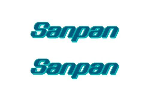 2 Sanpan Decals Sticker Emblem Skipper Fishing Ski Boat Hull House ...