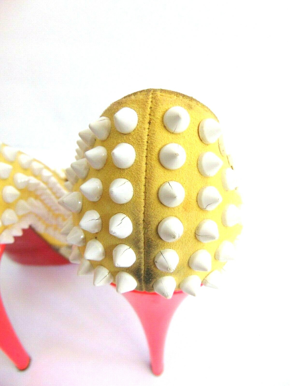 Christian Louboutin Lady Peep Suede Canary Yellow Spi… - Gem