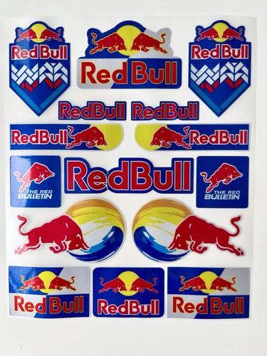 Red Bull Vinyl Sticker Sheet – Motorcycle Bike Car Laptop Decals | eBay