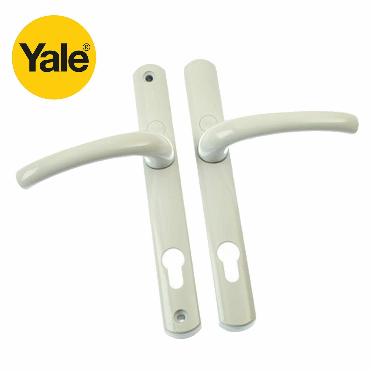 Yale Superior uPVC Door Handle 92mm Sprung Lever Pair Long Backplate ...