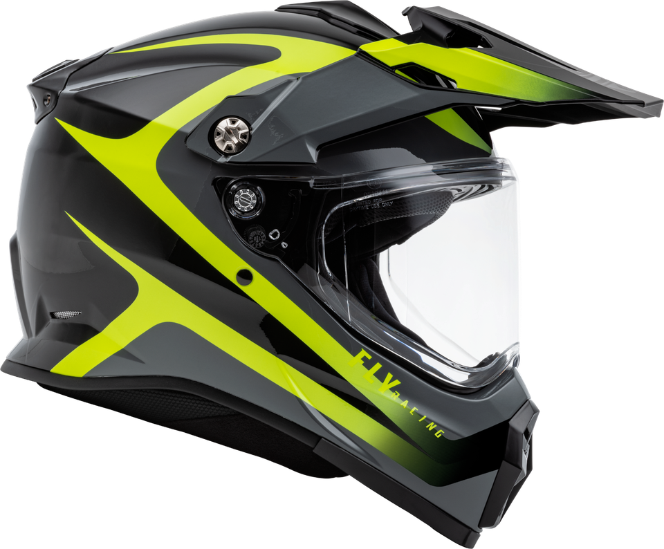 FLY Trekker Pulse Dual Sport Helmet Black/Hi-Vis,Matte Grey/Black Camo ...