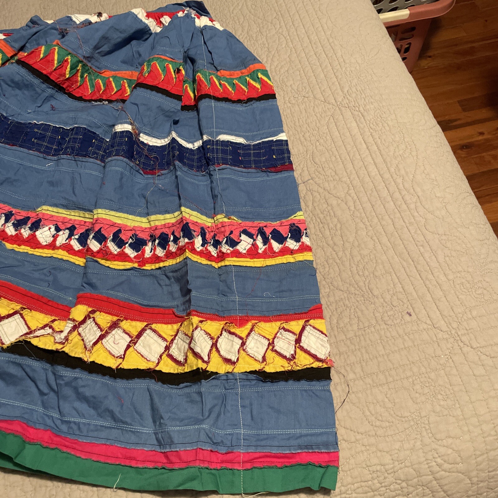Rare Vintage Seminole Indian Skirt Handmade Patchwork… - Gem