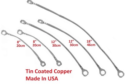 (Multi Kit) Universal 8"+12"+18" Copper Ground/Bonding Straps, Tin/Zinc ...