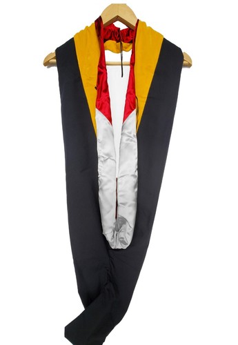 Master of Science MS Academic Hood (Gold - Yellow Velvet SCIENCE) (Red ...