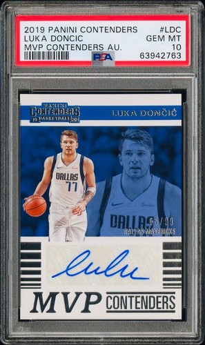 2019 LUKA DONCIC Panini 2nd yr rookie "MVP Contenders" PSA 10 Sign Auto ...