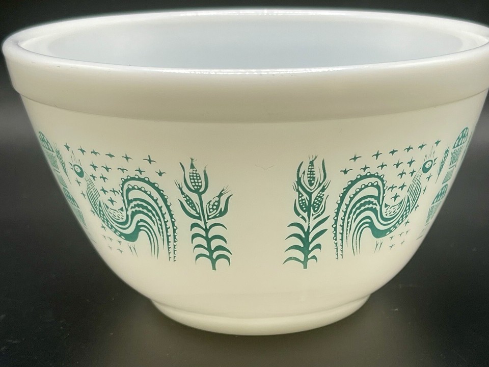 Vintage Pyrex Amish Butterprint Set of 3 Mixing Bowls Turquoise 401 402 ...