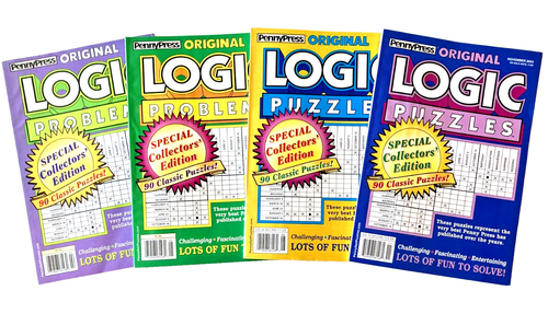 NEW Lot 4 Penny Press Dell Logic Problems Puzzles Special Collectors ...