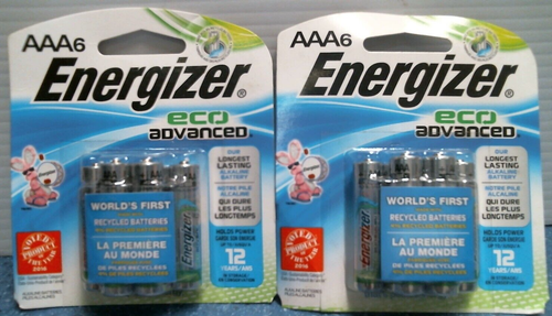 Energizer Eco Advanced Alkaline Batteries AAA 6 pk EXP: 12/2028 LOT OF ...