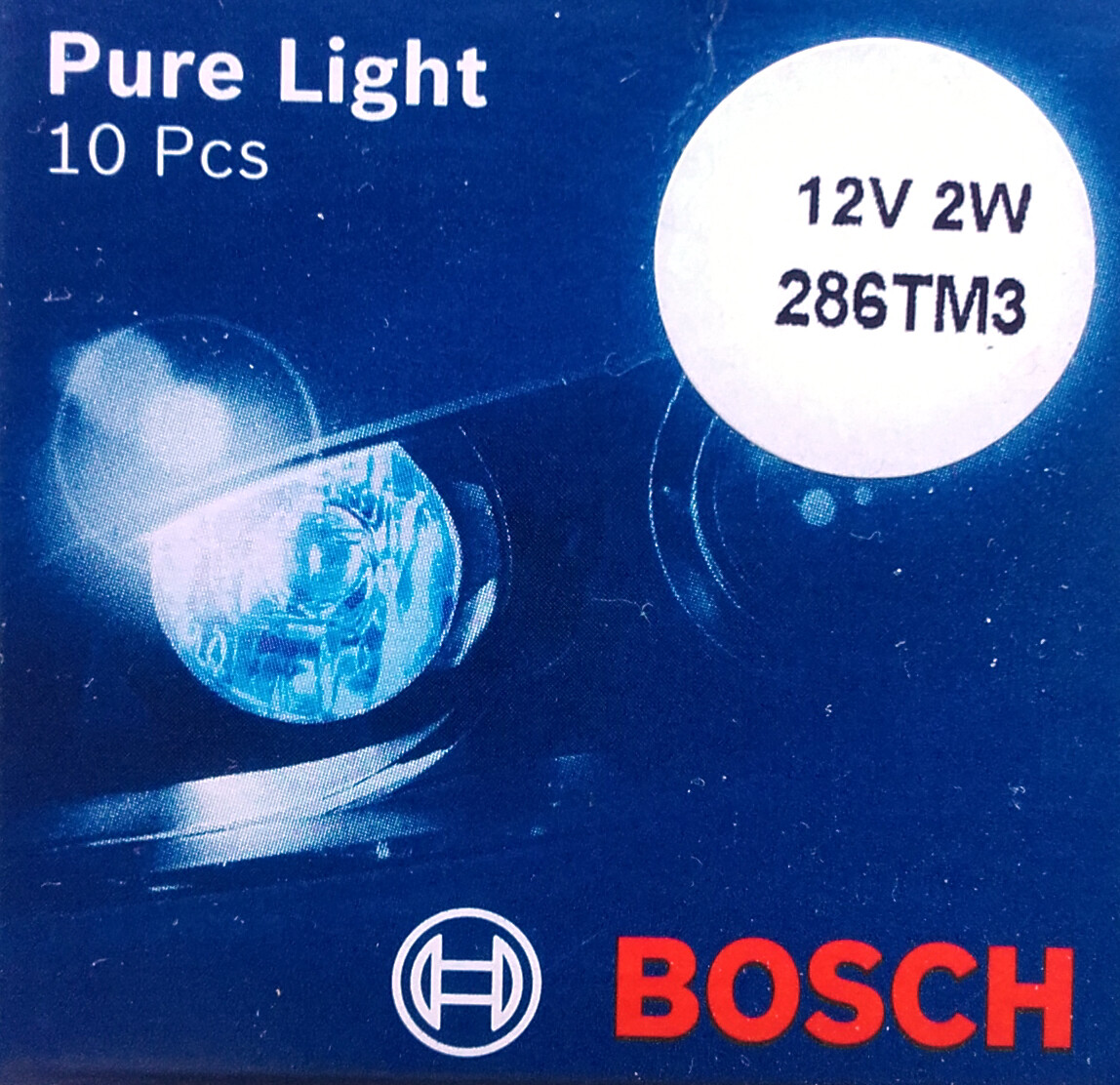10x Bosch Pure Light Bulb 1987302236 12V 2W 286TM3 2352MFX6 12626 ...