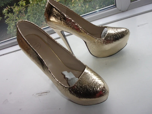 noo Shoes Golden CD TRANS Girly 2" Platform Sole 7" High Heels UK 11 ...