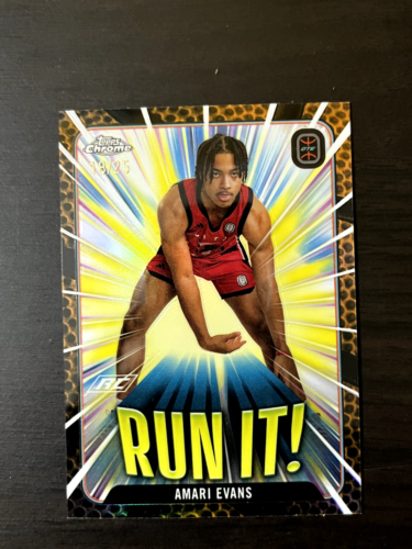 Amari Evans 2024 Topps Chrome OTE Run It! Rookie Orange /25 #RI-18 RC SSP | eBay