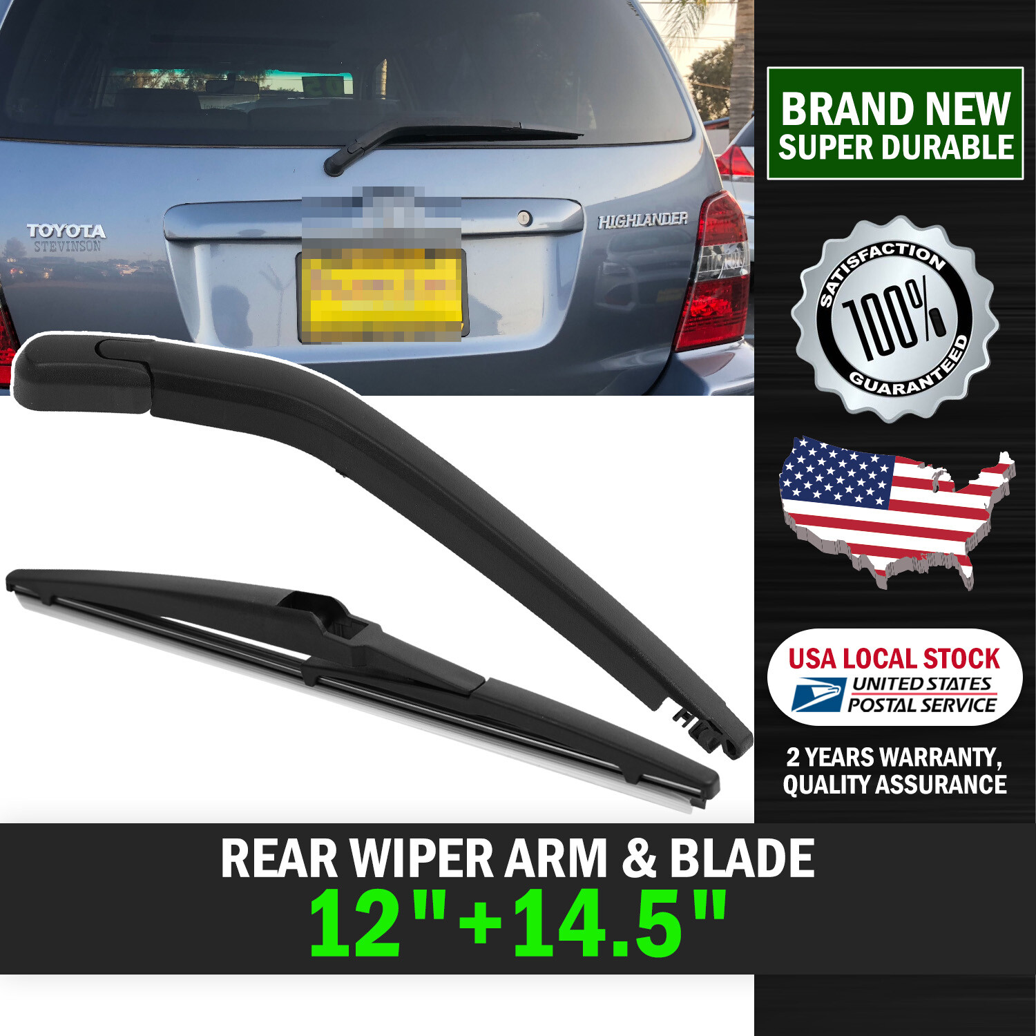 12"+14.5" New Rear Wiper Arm w/Blade For 2001-2007 Toyota Highlander ...