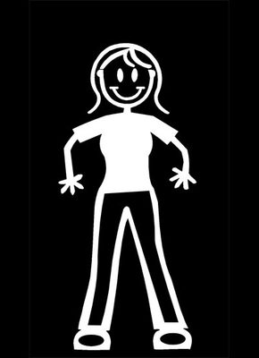 F11 FEMALE ADULT IN TROUSERS - MY STICK FIGURE FAMILY CAR WINDOW ...