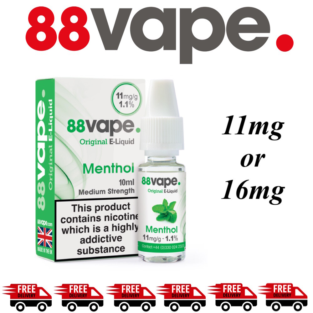 88 Vape E Liquid - 20 x 10ml - 70/30 - 11mg or 16mg - MENTHOL | eBay UK