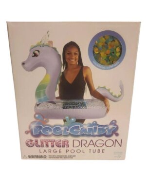 Pool Candy Glitter Dragon Large Pool Float Tube 40" Diameter 6+ Summer ...