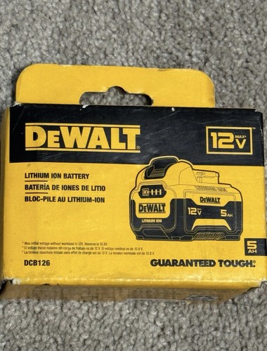 DEWALT 12V MAX 5.0Ah Lithium Ion Battery DCB126 - Yellow ***New In Box ...