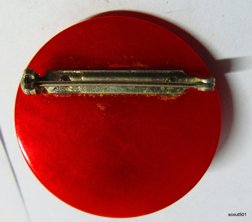 Vintage Red Bakelite Poker Chip Pin Brooch Tinky Winky Dipsy ...