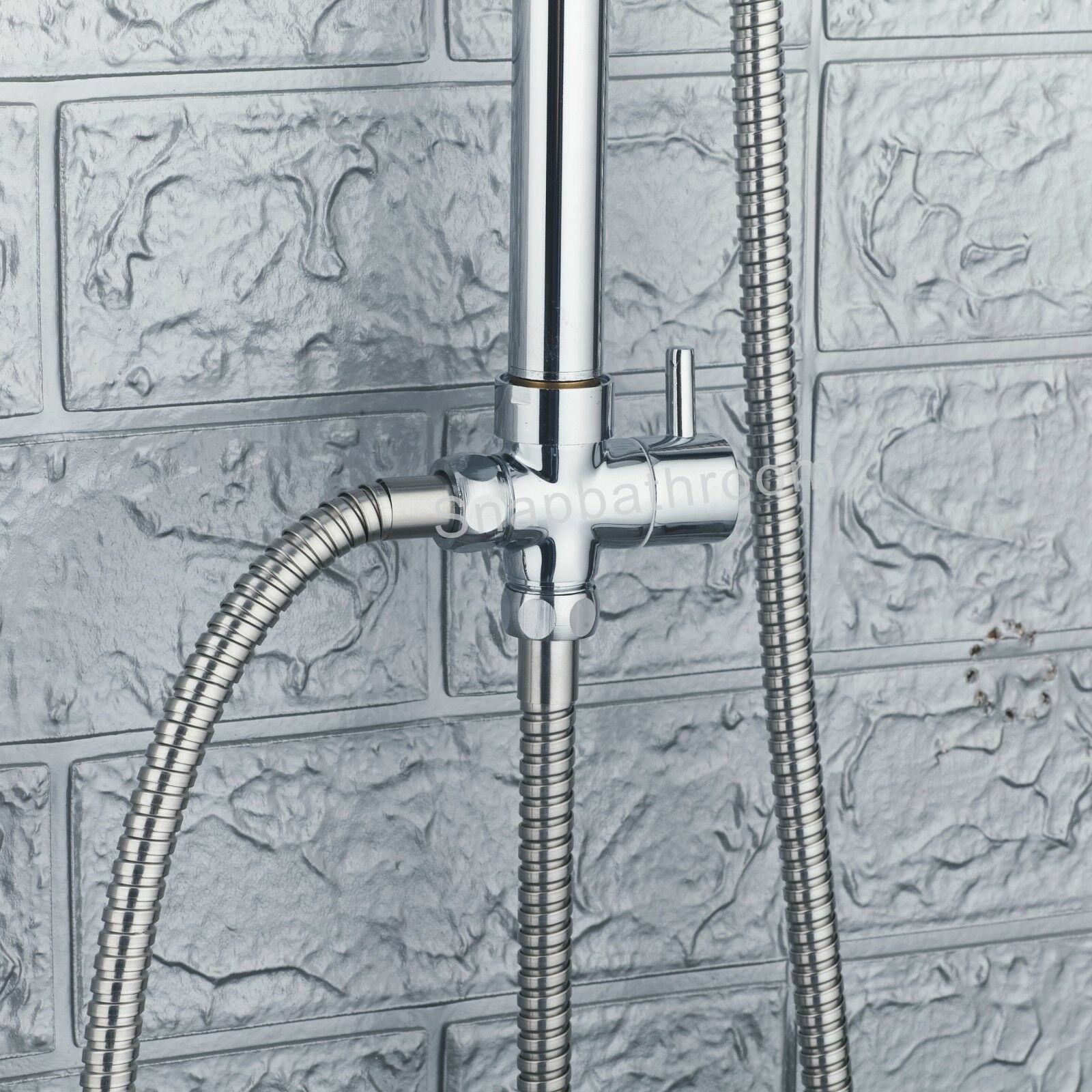 Thermostatic Bath Shower Mixer Tap Set With Square 3 Way Rigid Riser ...
