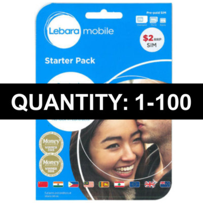 $2 LEBARA AUSTRALIAN PREPAID MULTI FIT SIM CARD 3G 4G 5G LTE STD NANO ...