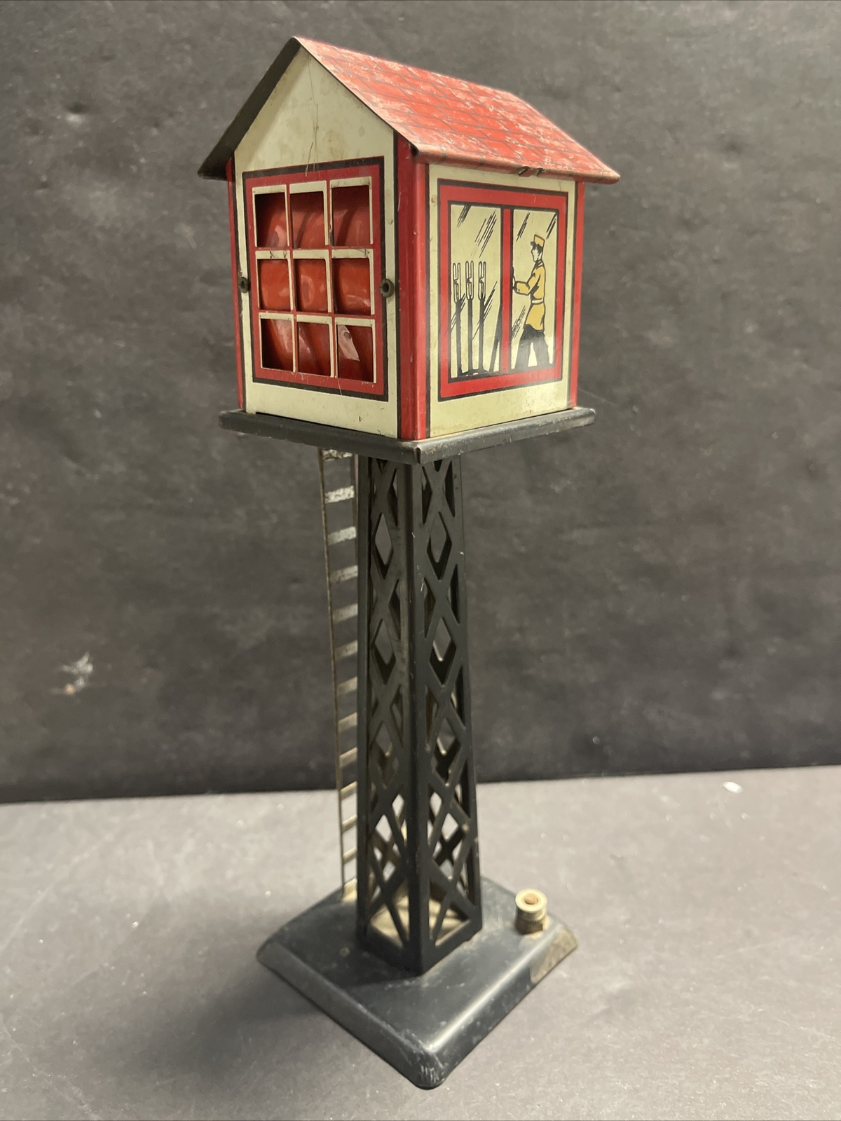 Vintage Marx O-Scale Lighted 413 Switch Switchman Yard Tower Tin Litho ...