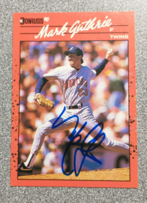 1990 DONRUSS #622 MARK GUTHRIE TWINS AUTOGRAPHED SIGNED CARD - FREE ...