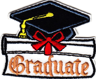 GRADUATE Iron On Patch School College Graduation | eBay